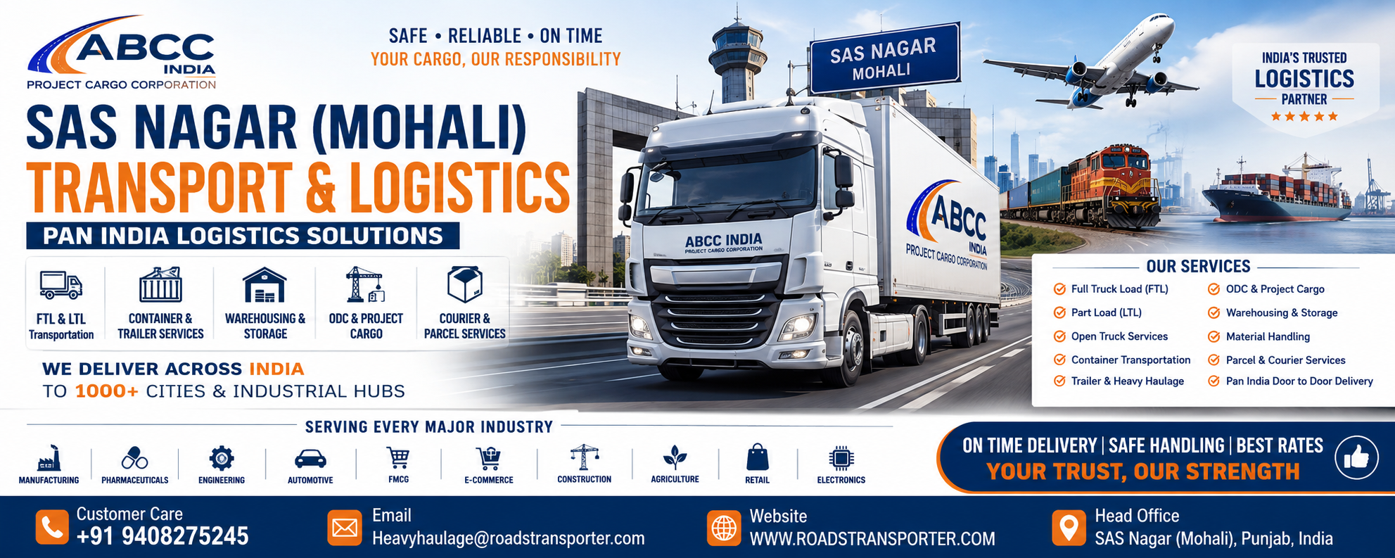 🚚 SAS Nagar (Mohali) Transport Company | Logistics And Warehousing